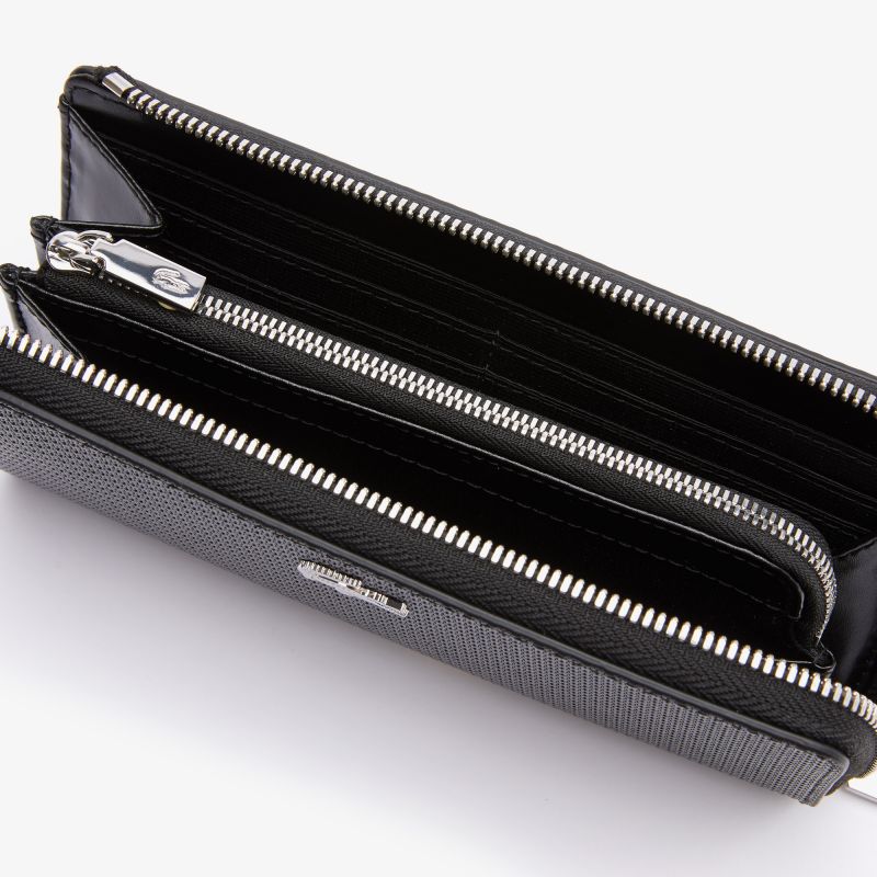 Compagnon Zippé Chantaco en Cuir Piqué Mat - Lacoste