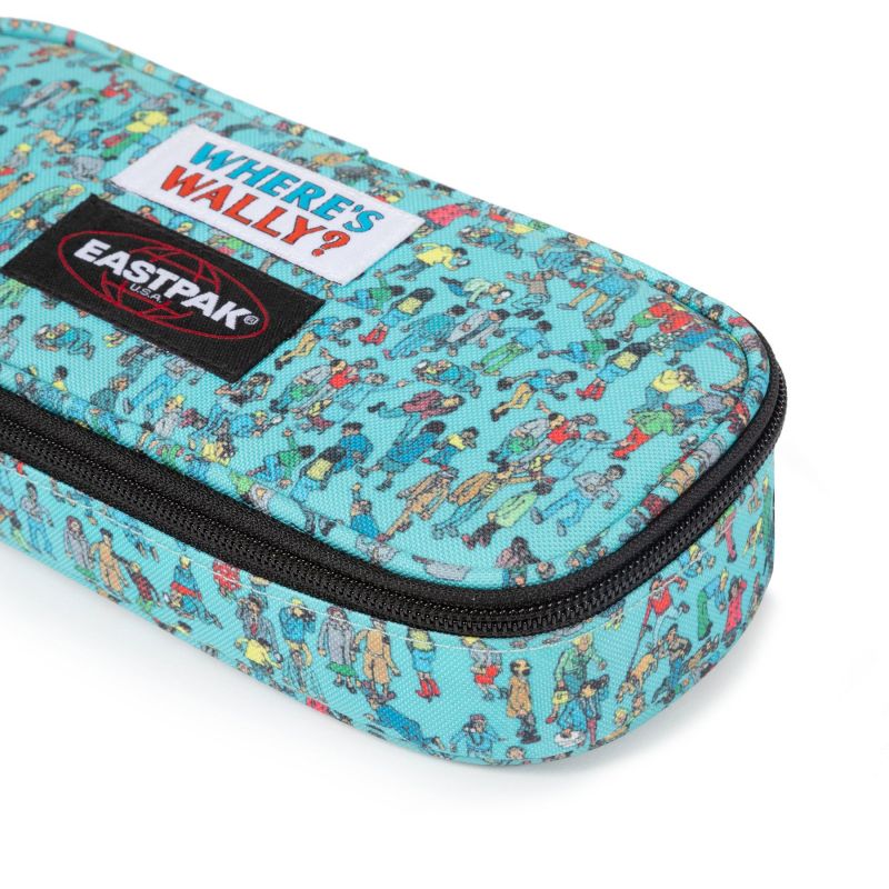 Trousse Oval Single Wally Pattern Blue - Eastpak
