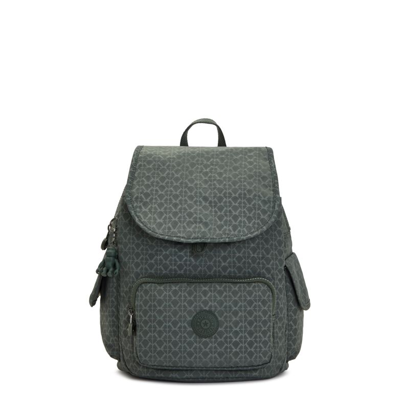 Sac à Dos City Pack S Sign Green Embosse en Toile - Kipling